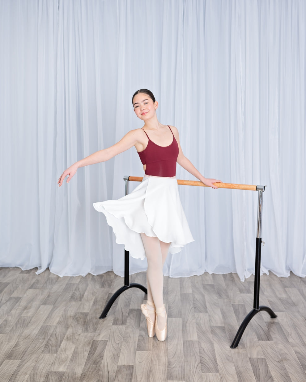 Waltz White | Sonata Wrap Rehearsal Ballet Skirt | Daisyleo Dancewear ...